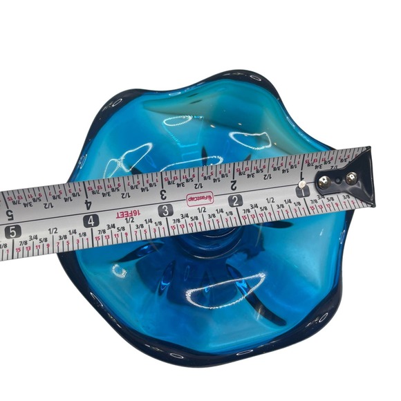 Viking glass | Accents | Vintage Viking Footed Blue Taper Glass Candle ...